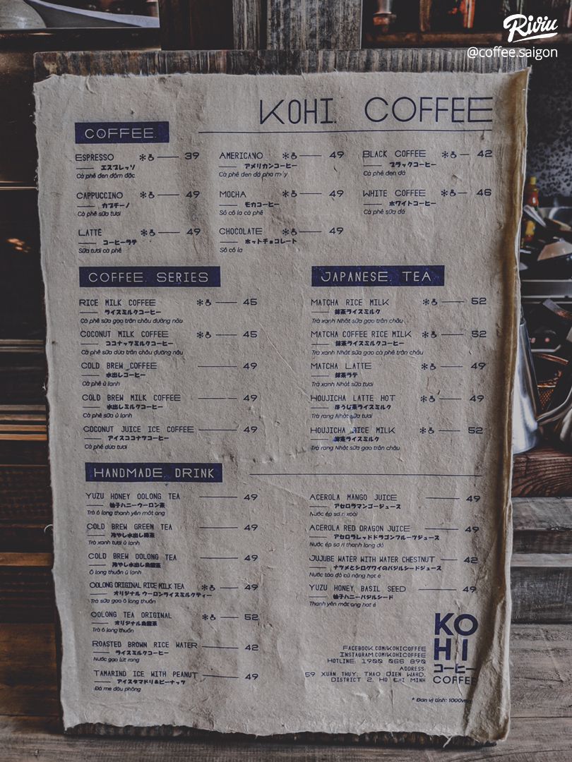 KOHI Coffee | riviu.vn