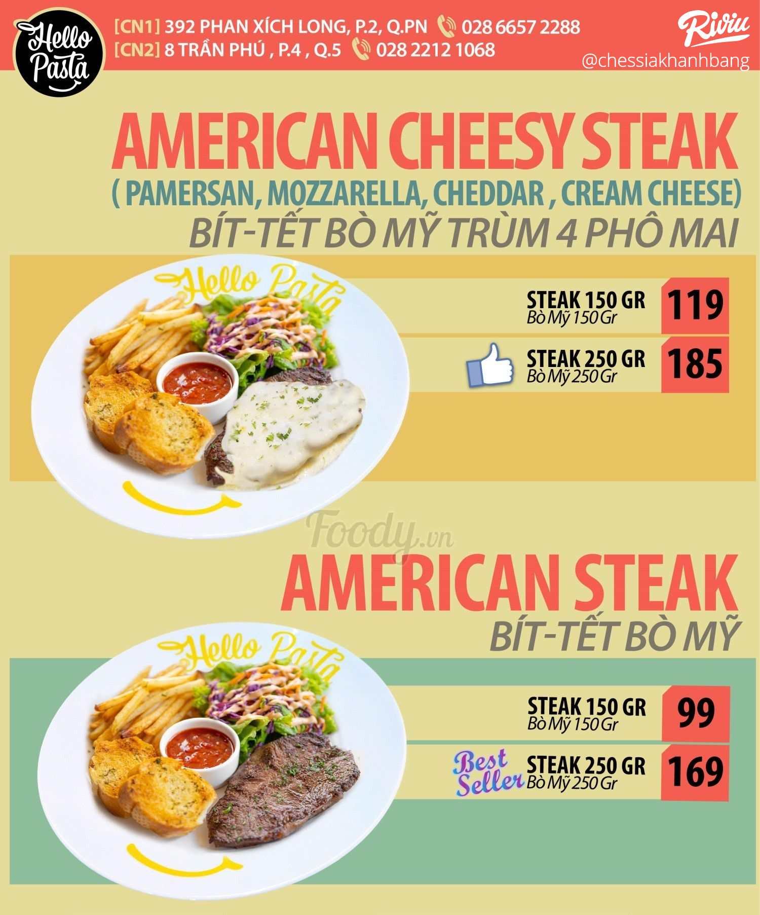 Hello Pasta 2 - Beefsteak Mỳ Ý 8 Trần Phú, phường 2, Quận 5, Thành phố ...